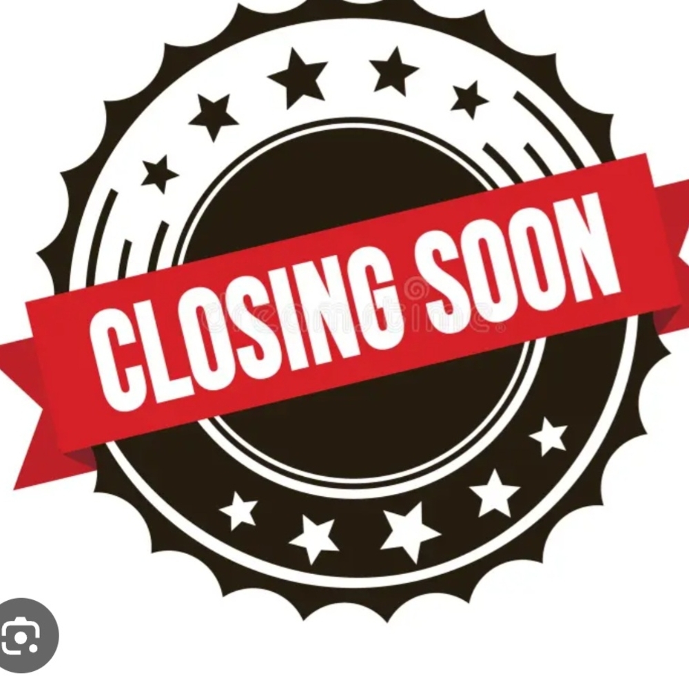 Red And Black Closing Soon Sign - Gem